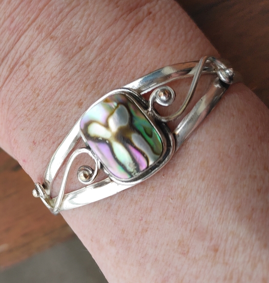 Artisan | Jewelry | Abalone Shell In 925 Solid Sterling Silver Cuff ...